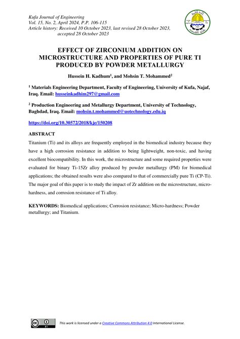 Pdf Effect Of Zirconium Addition On Microstructure And Properties Of