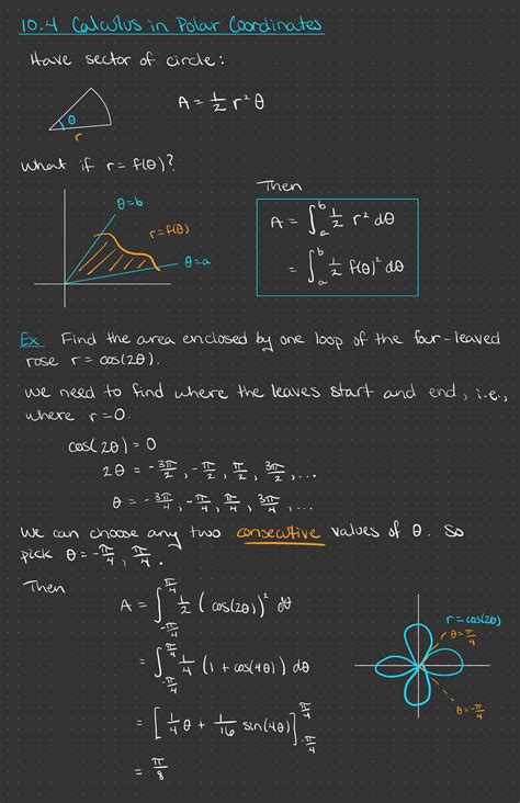 Calculus 2 Lecture Notes 10 Catulus In Polar Coordinates Have Sector