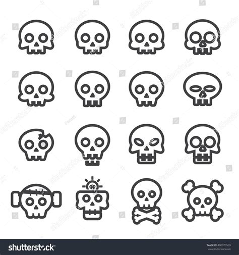 Skull Icon Setline Vector Stock Vector Royalty Free Shutterstock