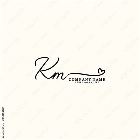 Km Initials Signature Logo Handwriting Logo Vector Templates Hand Drawn Calligraphy Lettering