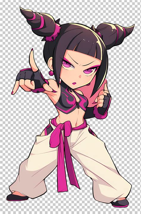 Juri Han Chibi Martial Artist Girl In A Fighting Stance Png Clipart
