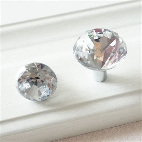 Crystal Drawer Knobs Handles Glass Dresser Knob Silver Chrome Etsy