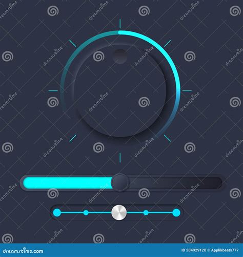 Neumorph Ui Dark Kit On Device Screen Cartoon Vector 183927867