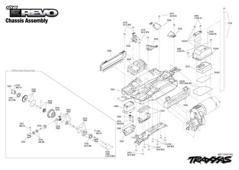 Exploded View Traxxas E Revo 1 16 Chassis Astra