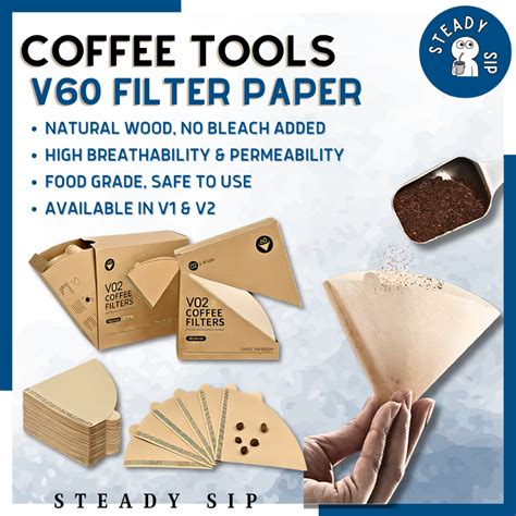 Steadysip V60 Filter Paper Coffee Pour Over Paper Dripper Filter Paper