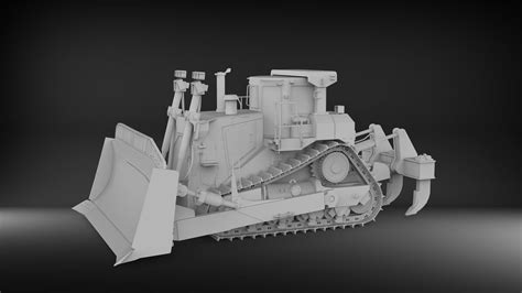 3d Model Cat D9 Bulldozer Vr Ar Low Poly Cgtrader