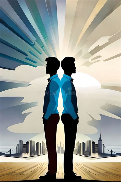 Two People Standing Back To Stock Illustrations 304 Two People