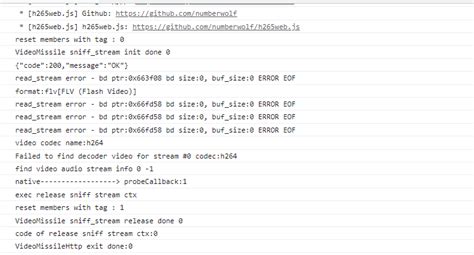 播放视频流失败 · issue 199 · numberwolf h265web js · github