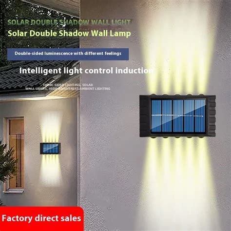 4 6 8 10LEDs Solar Wall Lamp Yard Street Decor Light Outdoor Waterproof Up And Down