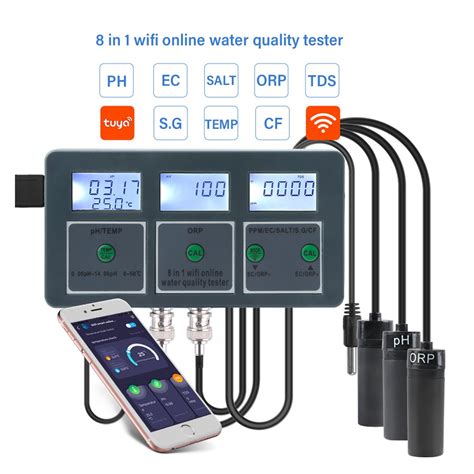 Tuya Smart Ph Meter Data Logger Temp Tds Salinity Orp Water Tester Monitor Analyzer For