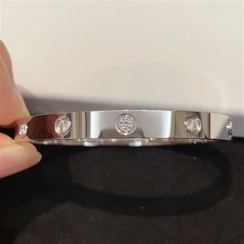 Replica Cartier White Gold Love Bracelet 10 Diamonds B6070417 14k 18k