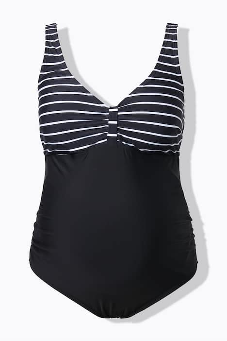 Maillot De Bain Bellieva Rayé Vêtement De Grossesse Bonnets Souples Maillots 1 Pièce