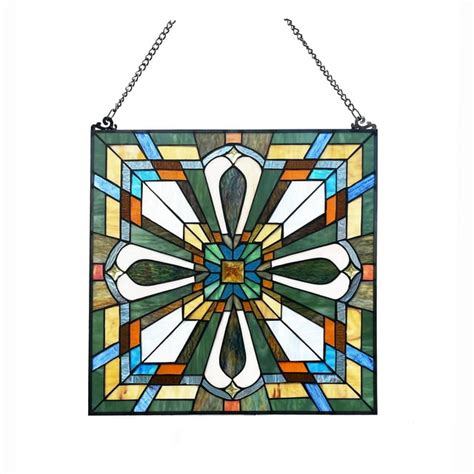 Radiance Goods Mission Style Stained Glass Window Panel 20 Wide