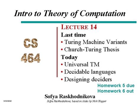 Intro To Theory Of Computation Lecture 14 Last