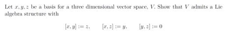 Solved Let X Y Z Be A Basis For A Three Dimensional Vector