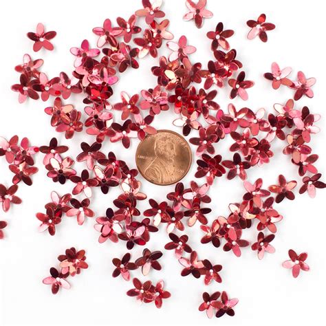 10mm Daisy Sequins Cherry Red With Copper Lights Sue Spargo Folk Art Quilts