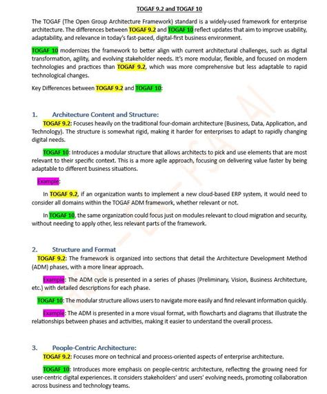 The Togaf The Open Group Architecture Framework Standard Is A Widely