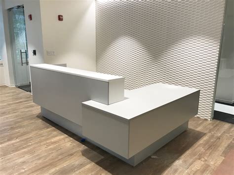 New Office Reception Area New Modern Reception Desk ADA Compliant At Furniture Finders