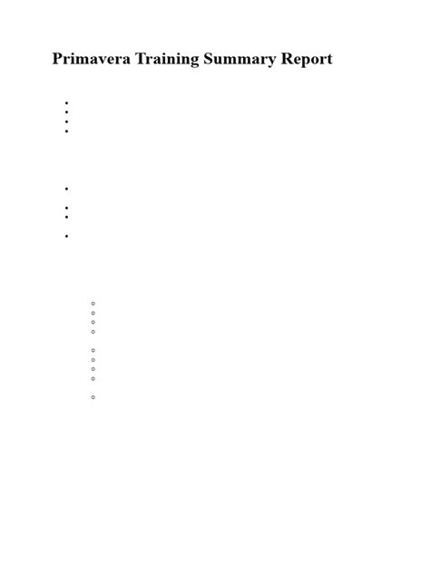 Training Summary Pdf