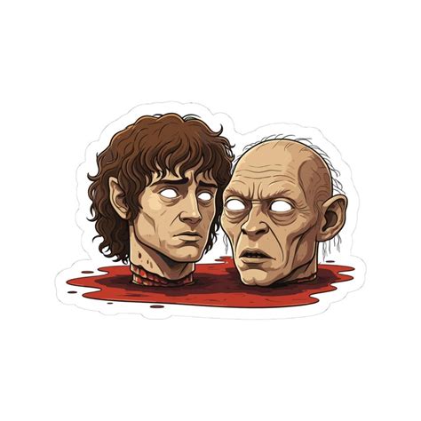 Decapitated Frodo And Gollum Sticker Kiss Cut Vinyl Sticker For Laptop