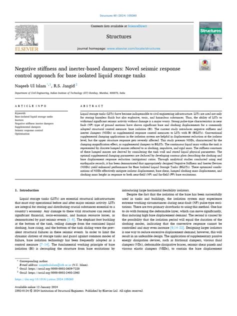 Negative Stiffness And Inerter Based Dampers Novel Seismic Response