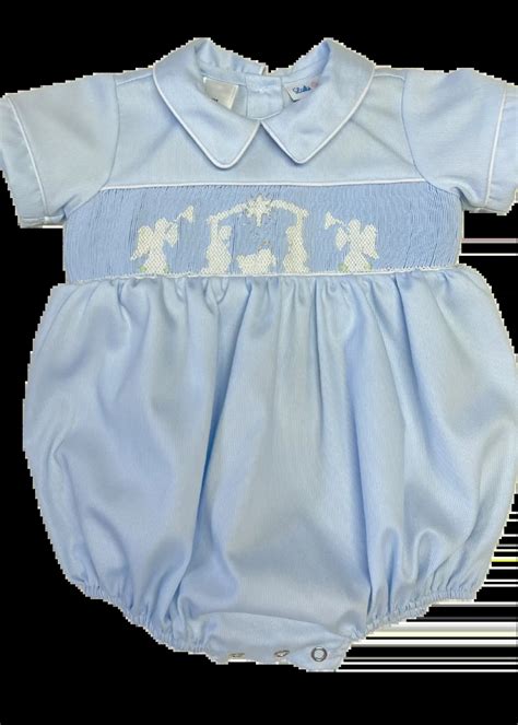 Lulu Bebe Noah Nativity Smocked Bubble From Marfa