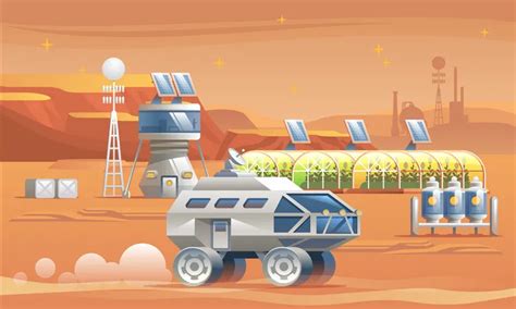 Mars Colonization Illustration Pack 4 Free Download Science