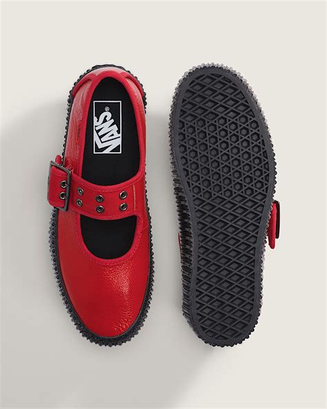 Mary Jane Creeper Shoe In Racing Red Vans