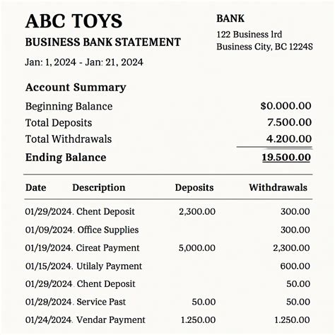 Business Bank Statement Generator Create Your Own