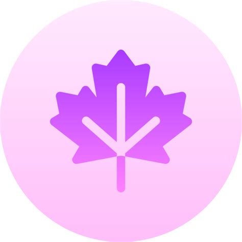Maple Leaf Basic Gradient Circular Icon