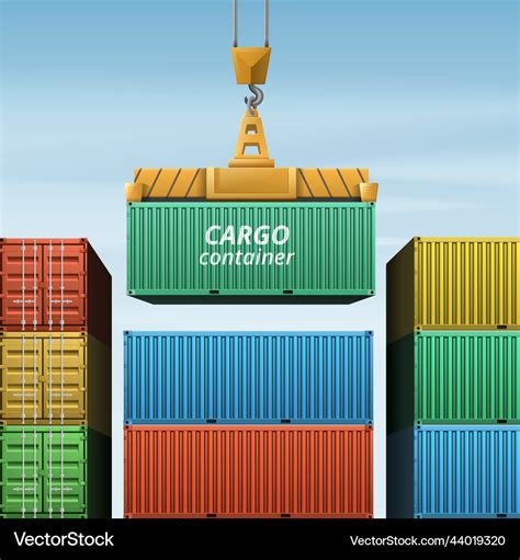 Cargo Container Loading Composition Royalty Free Vector