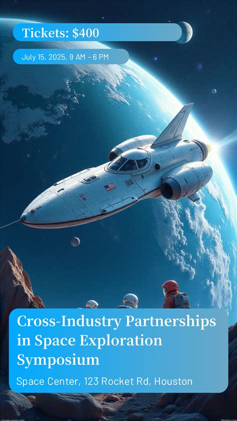 Cross Industry Partnerships In Space Exploration Poster Template Ai