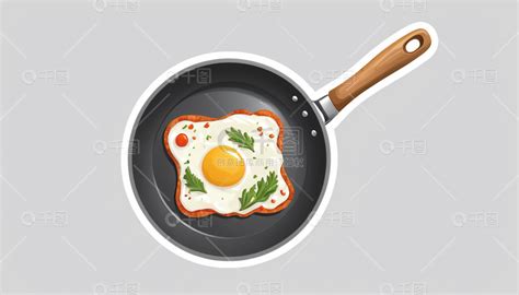 厨房用品ai数字艺术 厨房用品煎锅卡通贴纸 Ai平面元素免费下载png格式4032像素编号70742716 千图网