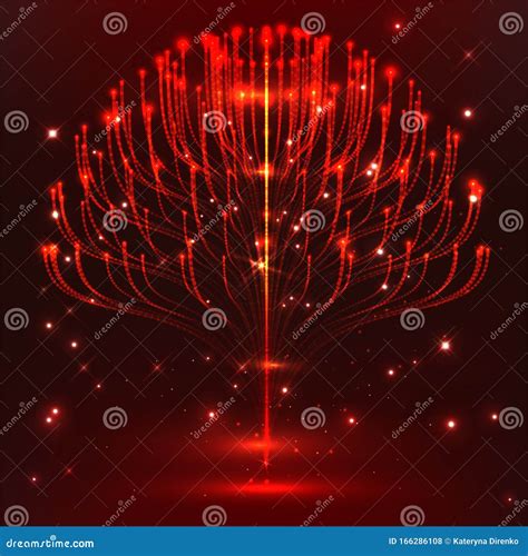 Big Data Visualization Bright Red Technology Background Visual