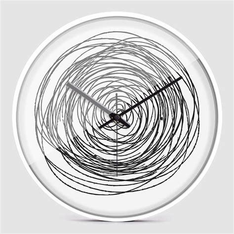 Hicat Chaotic Art Wall Clock 12 Large Quartz Clock Black And Red