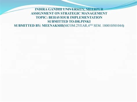 Behavioural Implementation Pptx