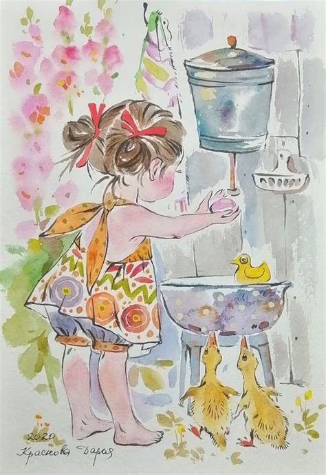 Daria Krasnova Artiste Russe Милые рисунки Акварельные иллюстрации Иллюстрации арт