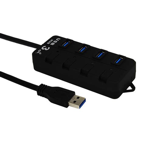 Aquarius Port USB Hub With Individual LED Power Switches