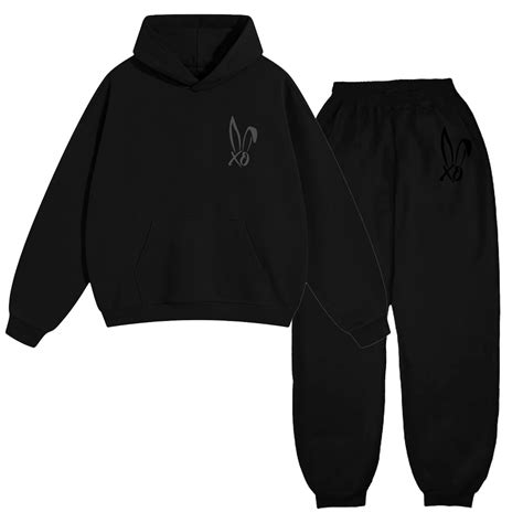 Xo Logo Black Sweatsuit Set Bunnie Xo
