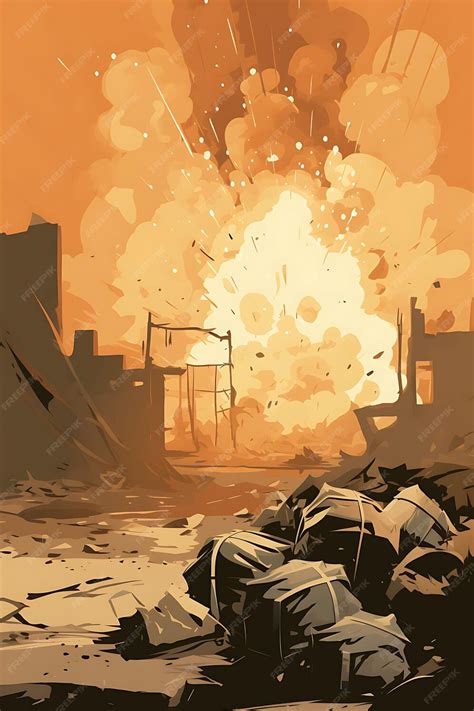 Premium Photo Improvised Explosive Device Ied Explosion In A Wartorn Mark Poster Design 2d A4