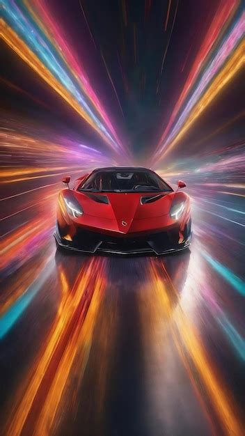 Bright Colored Beams Of Speed Premium Ai Generated Image