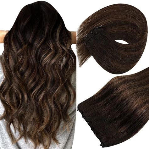 Sunny Microbead Weft Human Hair Extensions Dark Brown