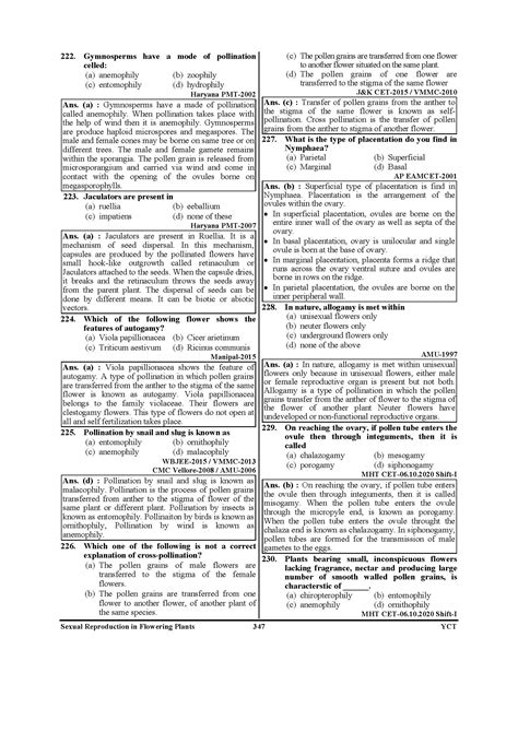 Free Test Papers Sexual Reproduction In Flowering Plants 8 Previously