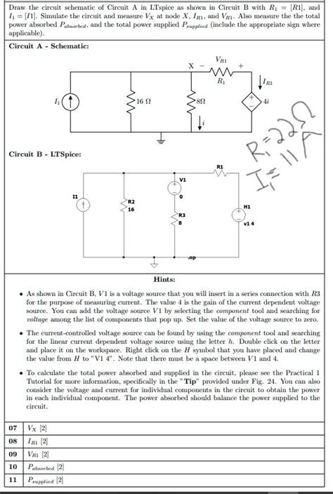 solved draw the circuit schematic of circuit a in ltspice as shown in