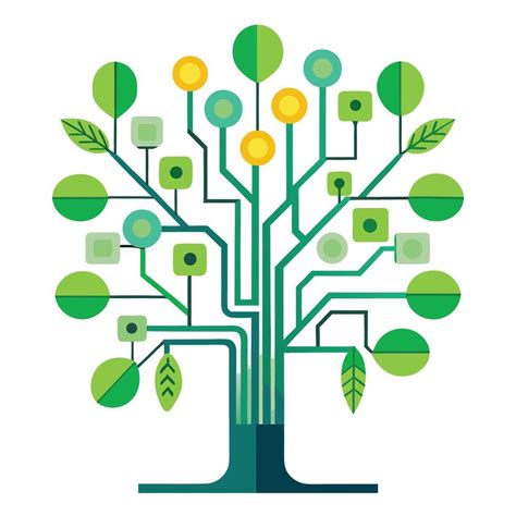 Circuit Board Pattern Leaves For Tree Design 60314595 Vector Art At Vecteezy