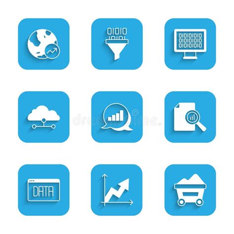 Set Pie Chart Infographic Financial Growth Coal Mine Trolley Document With Data Analysis