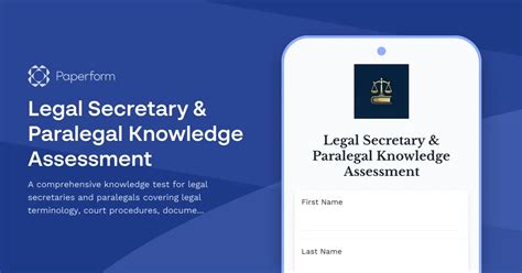 Legal Secretary And Paralegal Knowledge Assessment Form Template Paperform