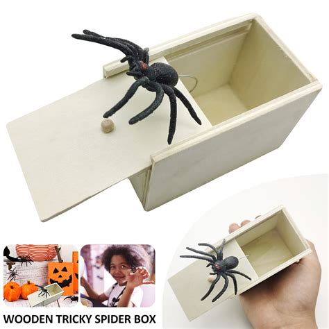 Spider Prank Box For Halloween Party Spider Prank Box Wooden Prank Spider Scare Box Wooden Scare