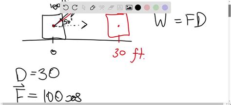 Solved Work A Heavy Object Is Pulled 30 Feet Across A Floor Using A
