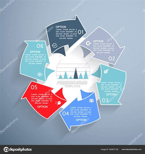 Pie Chart Arrows Business Presentation Steps Proc Stock Vector By